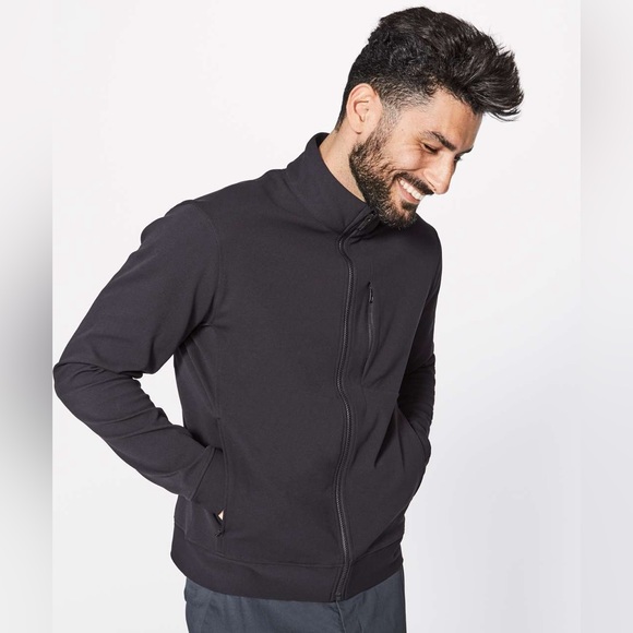lululemon athletica | Jackets & Coats | Lululemon Sojourn Mens Black Zip Front Track Jacket ...